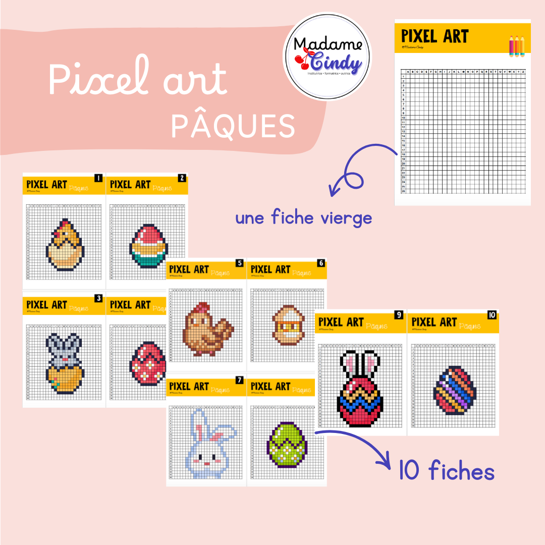 Pixel art - Pâques – Madame Cindy